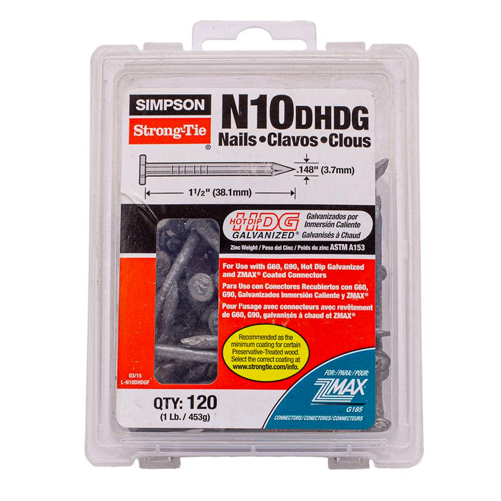 Simpson Strong-Tie N10DHDG-R 1-1/2" x .148" Smooth Shank HDG Connector ...
