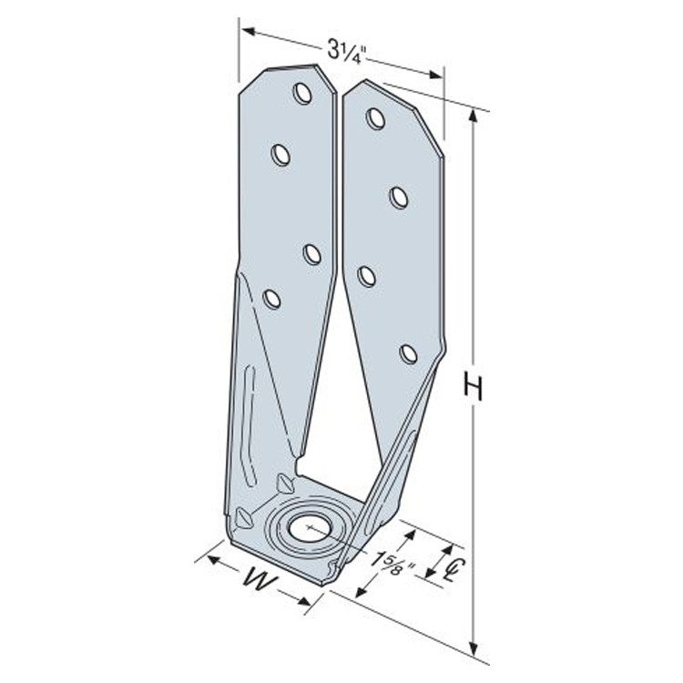 Simpson Strong-Tie S/DTT2Z Deck Tension Tie for Steel w/ Washer ...