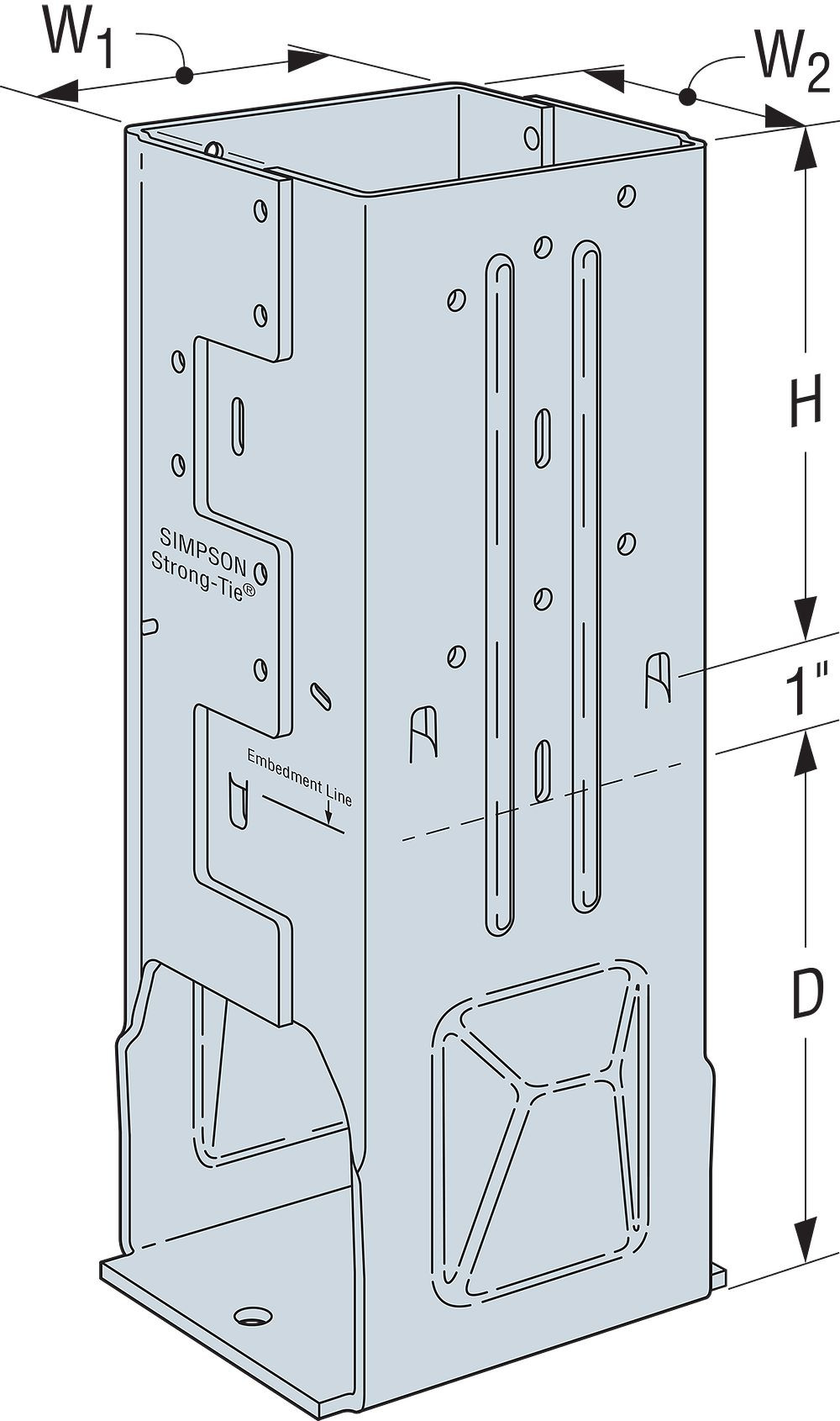Simpson Strong-Tie MPB66Z - ZMAX Galvanized Moment Post Base for 6x6 w ...