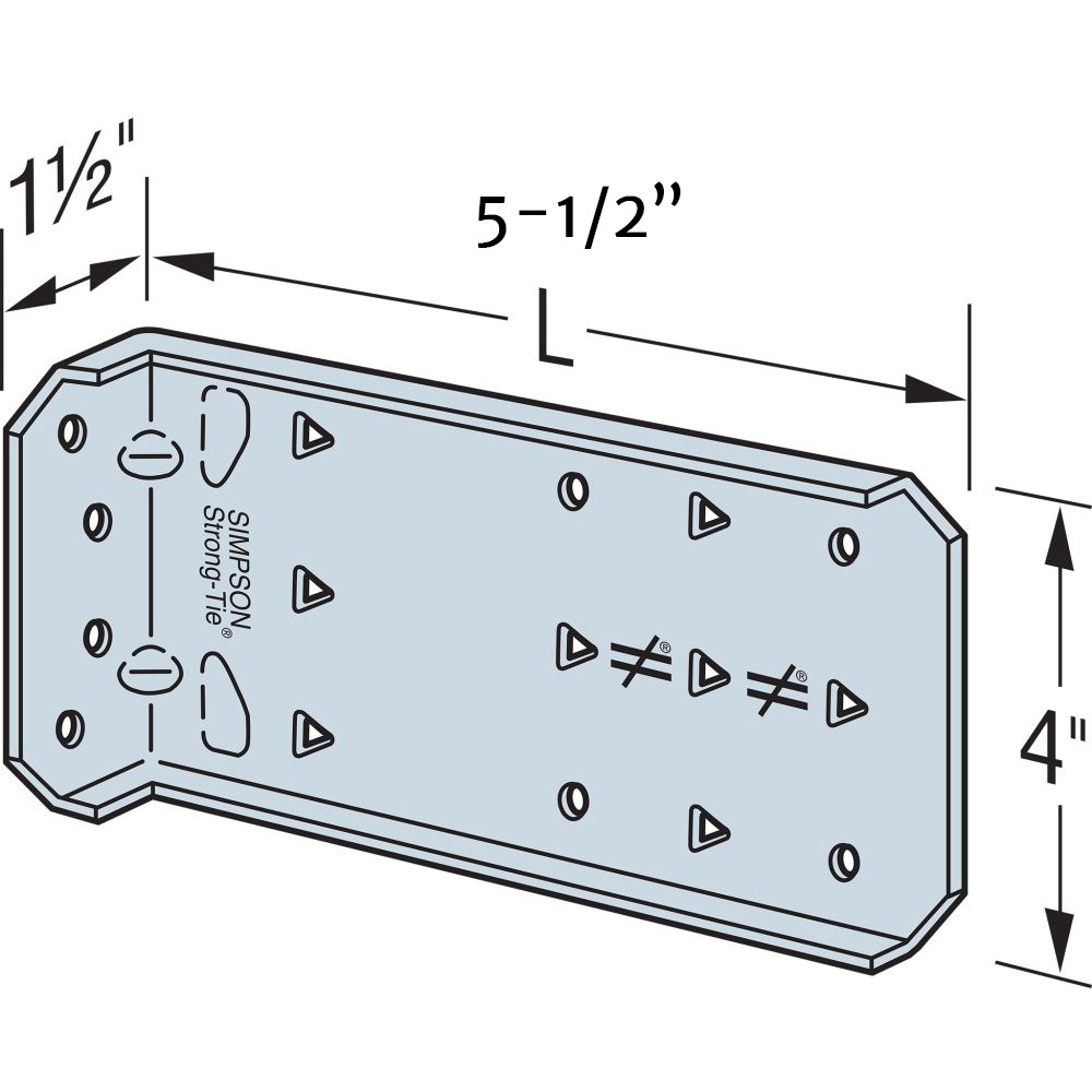 Simpson Strong-Tie FCB45.5-R25 5.5 Bypass Framing Fixed Clip Connector ...