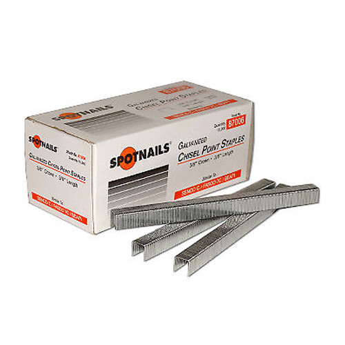 Spotnails 87006 22 Gauge 3/8" Galvanized Crown Fine Wire Staples, 10 ...