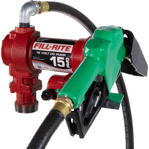 FILL-RITE FR1210HA1 - 12V 15 GPM Fuel Transfer Pump w/ Nozzle