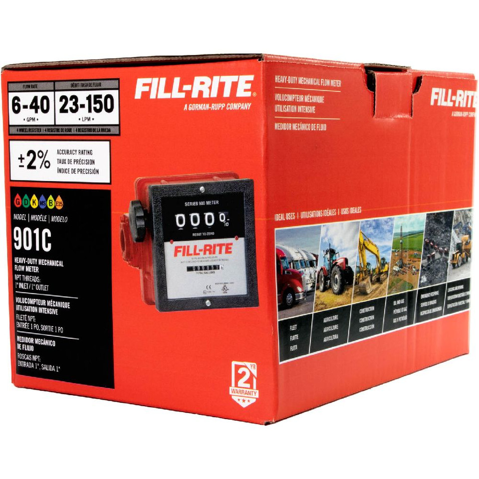 FILL-RITE 901C - 6-40 GPM 4-Digit Mechanical Fuel Transfer Meter