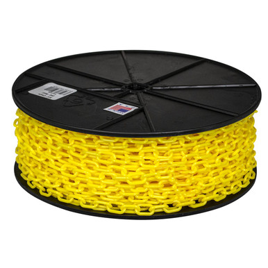 Mr. Chain 00102 3/4" x 200' Reel Plastic Barrier Chain Reel Yellow