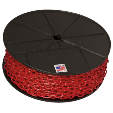 Mr. Chain 00105 3/4" x 200' Reel Plastic Barrier Chain Reel Red