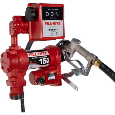 FILL-RITE FR1211H - 12V 15 GPM Fuel Transfer Pump w/ Meter & Nozzle