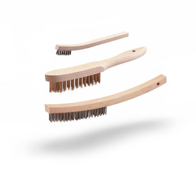 JAZ 84170 - Wooden Handle Small Inspection Brush, .006" Steel, 3 x 7 Rows
