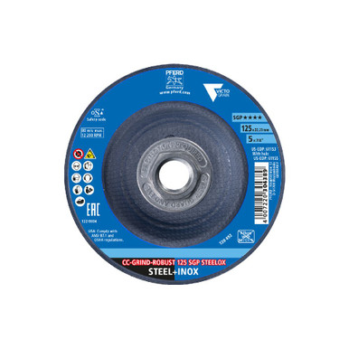 PFERD 61155 - Grinding disc, CC-GRIND-ROBUST, 5" x 5/8-11, SGP STEELOX ...