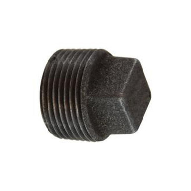 Midland Industries 65660 Cored Square Head Plug, 3 in MPT, Iron, Black