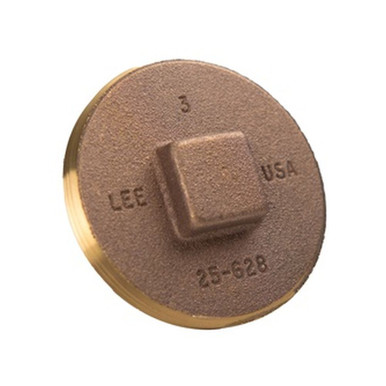 Midland Industries 970332USA Raised Head Cleanout Plug, 8" Brass