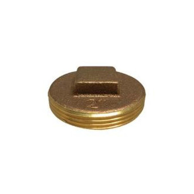 Midland Industries 970331 Raised Head Cleanout Plug, 6" MPT, Brass