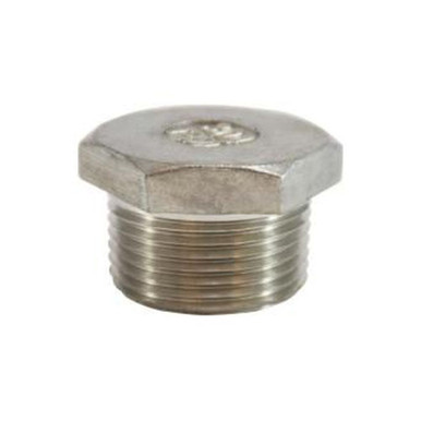 Midland Industries 62637 Cored Hex Head Plug, 1-1/2" MPT, Stainless ...