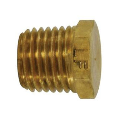 AMC 706121-12 Cored Hex Head Plug, 3/4" MPT, Brass