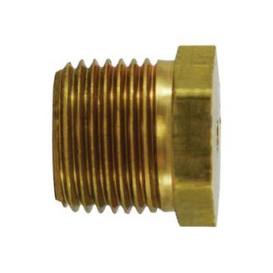 Midland Industries 706125-02 - Solid Hex Head Plug, 1/8" MPT, 0.55" Brass