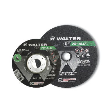 WALTER 11U042 - 4-1/2" x 3/64" x 7/8" ZIP ALU Cut-Off Wheel Type 1 ...
