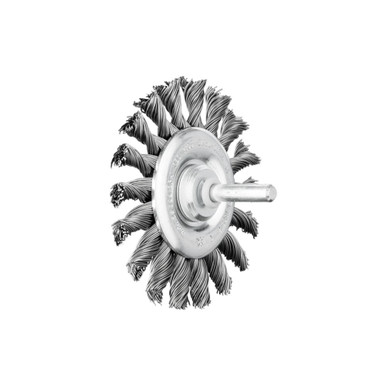 PFERD 82917 3" Shank Mtd Knot Wheel Brush .020 CS Wire, 1/4" Shank ...