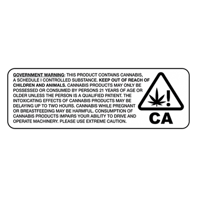 3" x 1" Pre-Printed White Direct Thermal Labels, California Universal ...