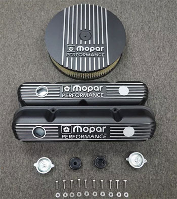 Black Wrinkle Cast Aluminum Valve Cover and Air Cleaner Set with ...