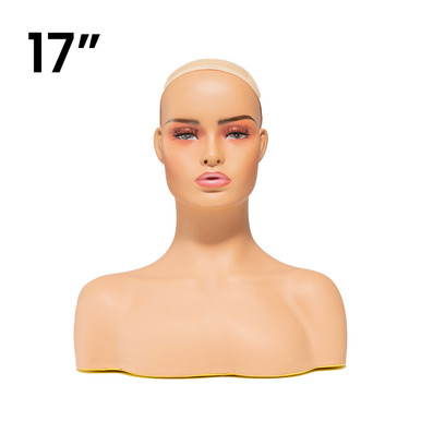Realistic PVC Mannequin Head and Bust Model - Realhairgroup.com