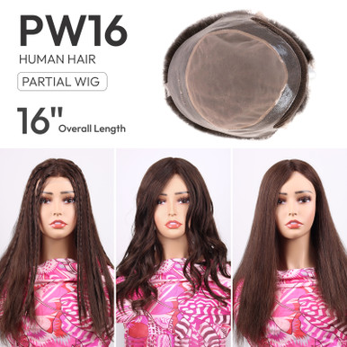 PW16 Women’s Partial Wig ¾ Wig | Mono Poly with Lace Front ...