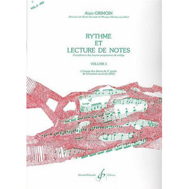 GRIMOIN ALAIN - RYTHME ET LECTURE DE NOTES VOL.3 | paul-beuscher.com