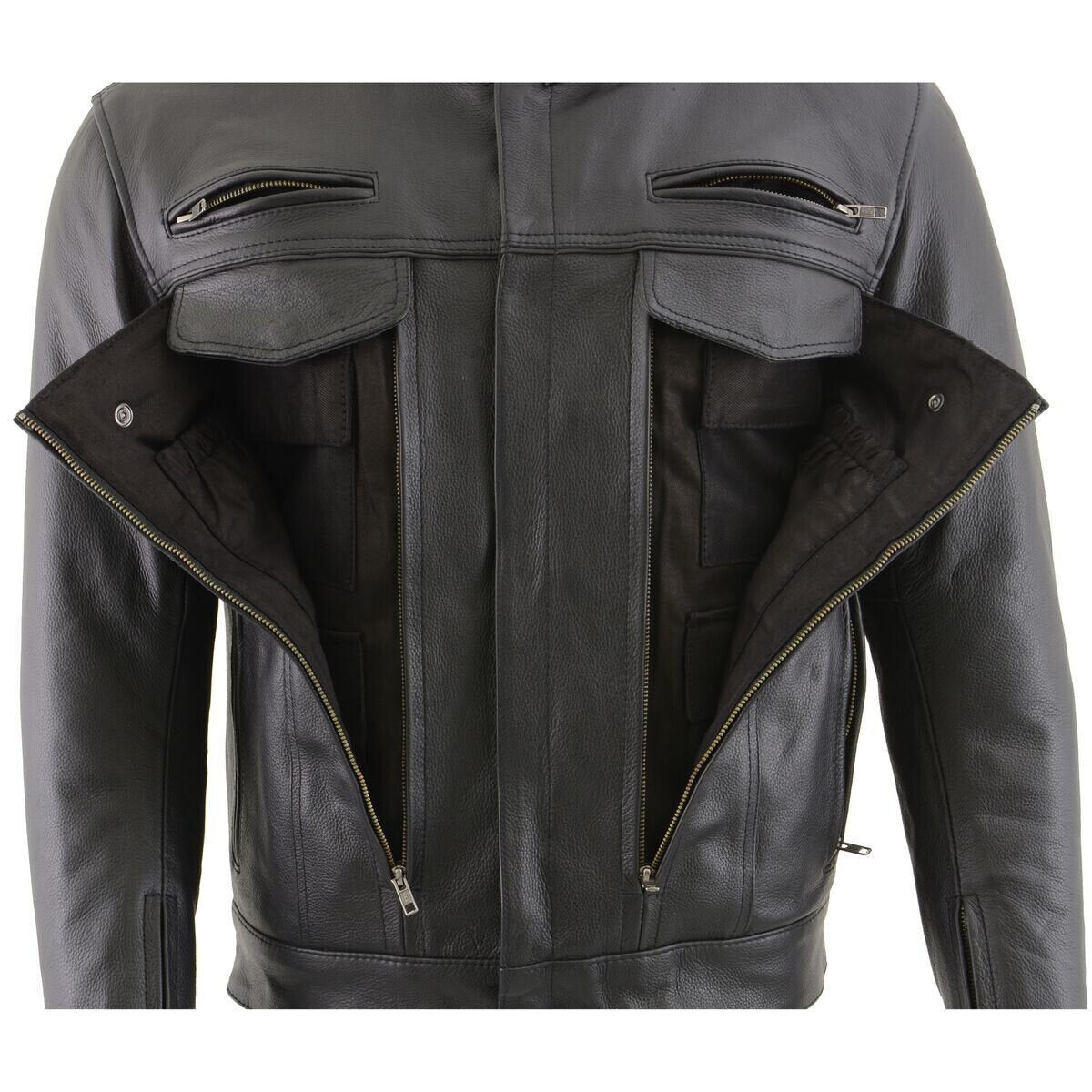 Milwaukee Leather MLM1506 Men's 'Cool-Tec' Black Leather Jacket - One 2 ...