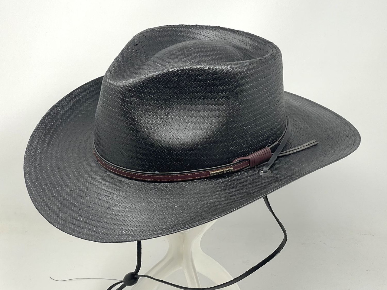 Stetson Belgrade Black Shantung Straw Cowboy Hat - One 2 mini Ranch Stetson Belgrade Black Shantung Straw Cowboy Hat - One 2 mini Ranch