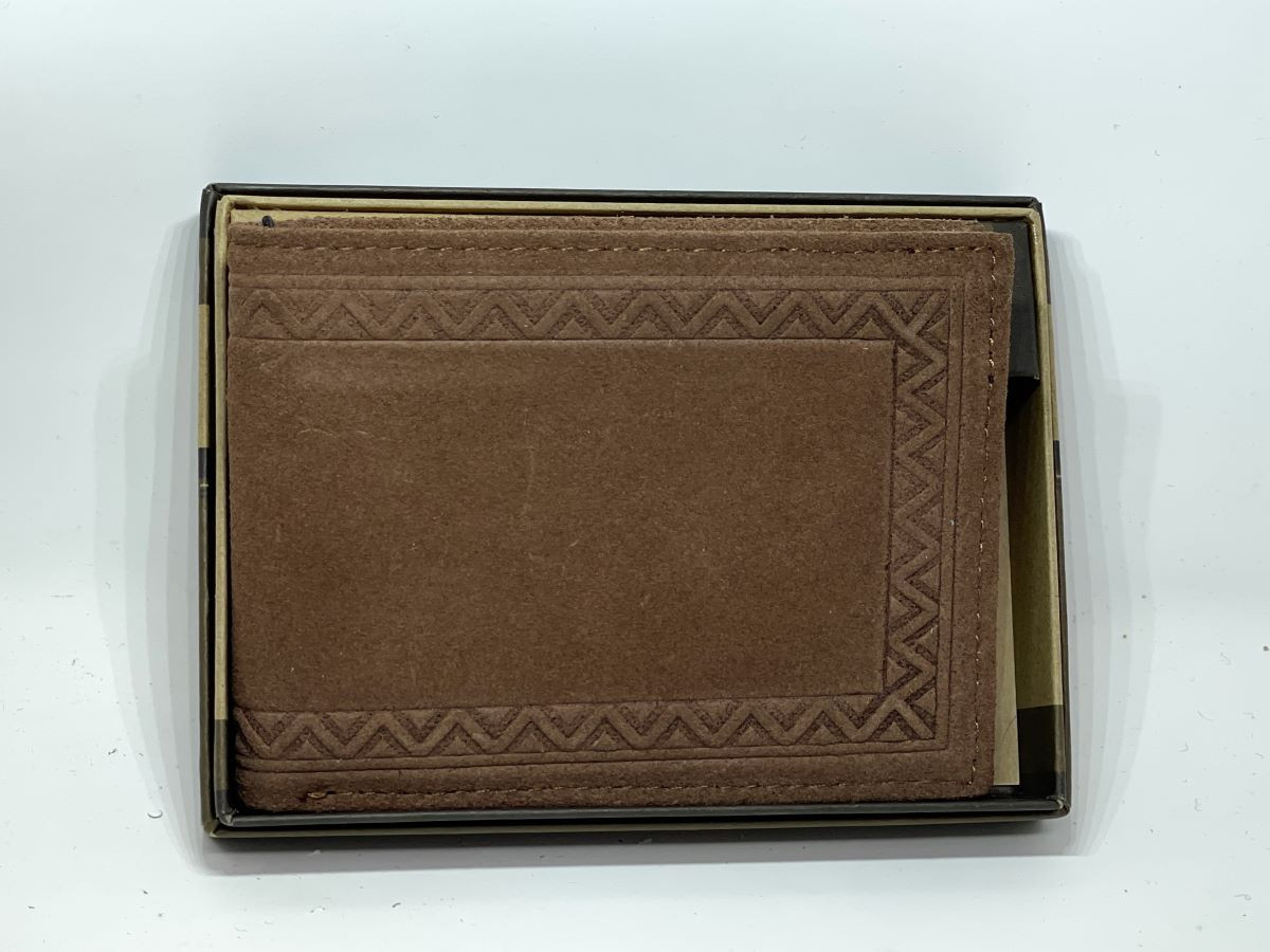 Justin Men's Roughout Leather Bifold Wallet - One 2 mini Ranch