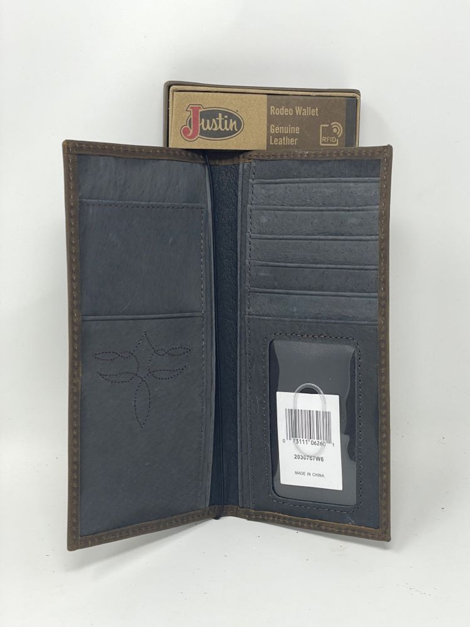 Justin Men's Barbed Wire Embossed Rodeo wallet - One 2 mini Ranch