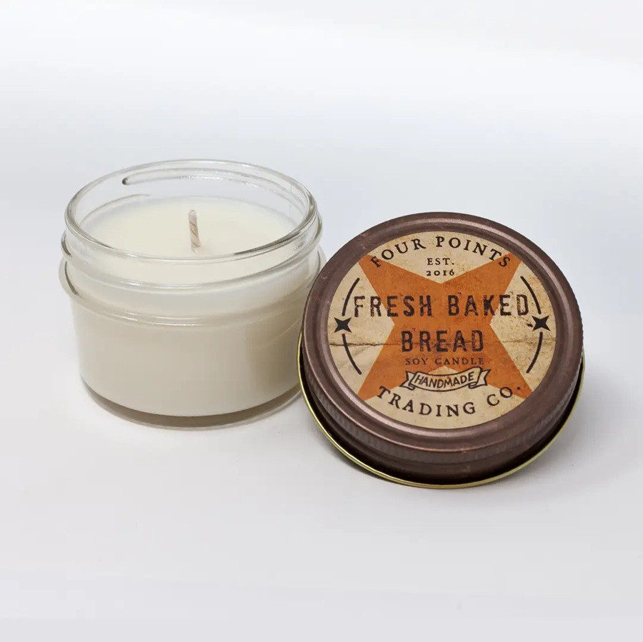 Four Points Trading Co. Fresh Baked Bread 4 oz Soy Candle - One 2 mini ...