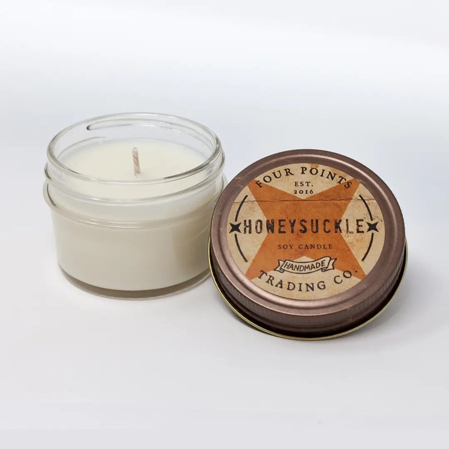 Four Points Trading Co. Honeysuckle 4 oz Soy Candle - One 2 mini Ranch