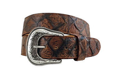 Roper Men's Pirarucu Embossed Leather Western Belt - One 2 mini Ranch