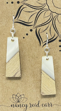 Nancy Reid Carr Wood/Resin Trapezoid Drop Earrings - One 2 mini Ranch