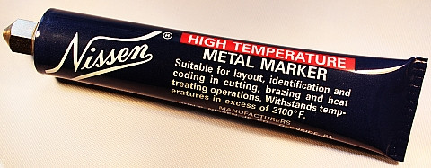 Nissen HTWHM White High Temperature Metal Marker, 1/8" Point Size, 48/Case