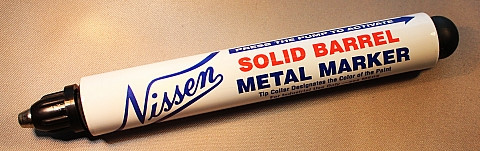 Nissen SBBKB Black Solid Barrel Metal Marker, 1/8" Point Size
