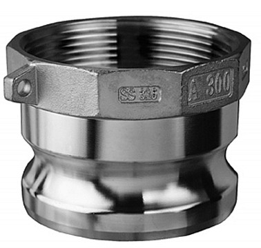 Kuriyama SS304-A100 Stainless Steel Part A Male Adapter x Female NPT, 1"