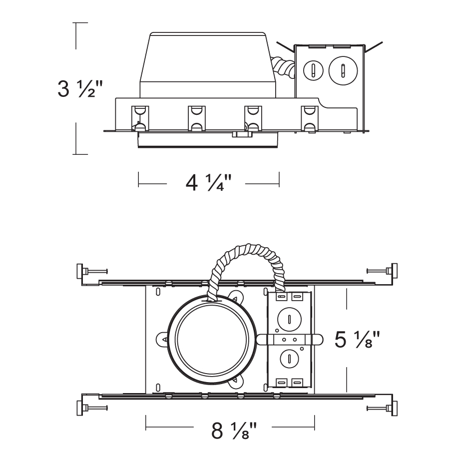 4" IC LED Can New Construction Shallow Housing UL