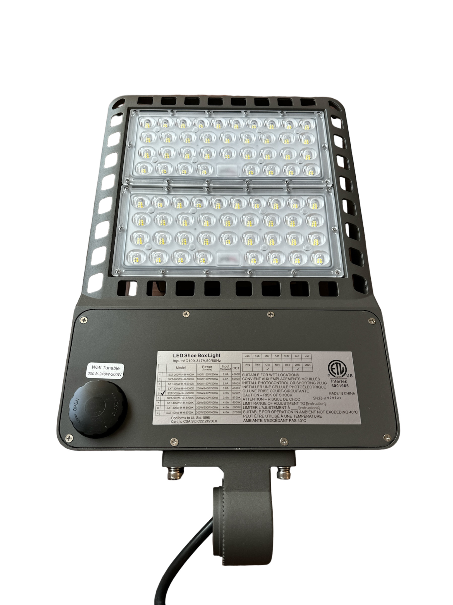 LED SHOEBOX LIGHT POWER TUNABLE