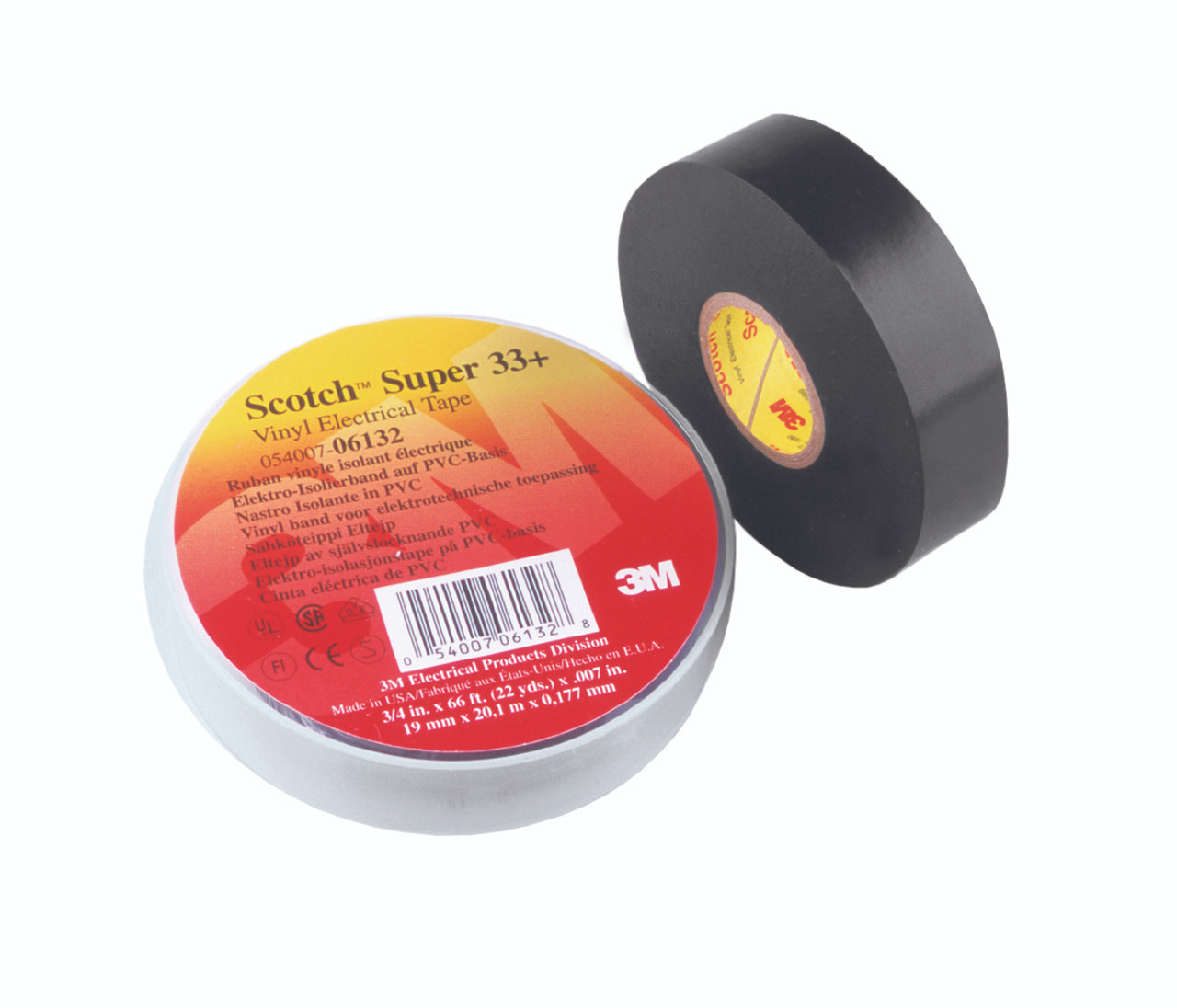 3M Vinyl Electrical Tape, Super 33+ Black 66'