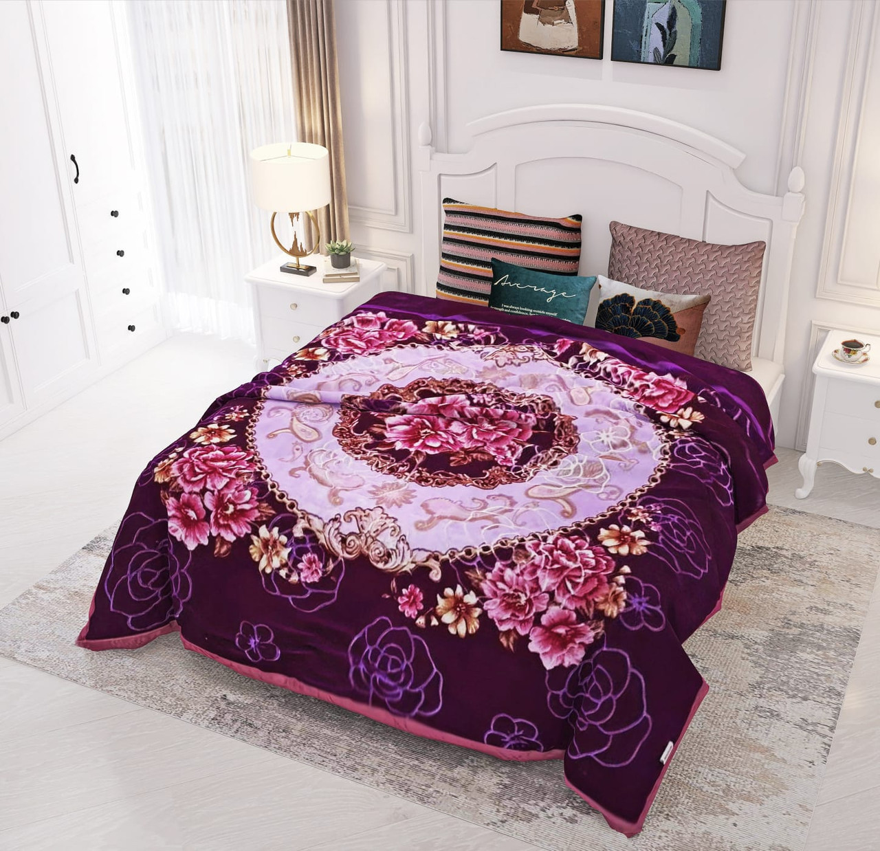 Lemar 2 Ply Blanket - Purple