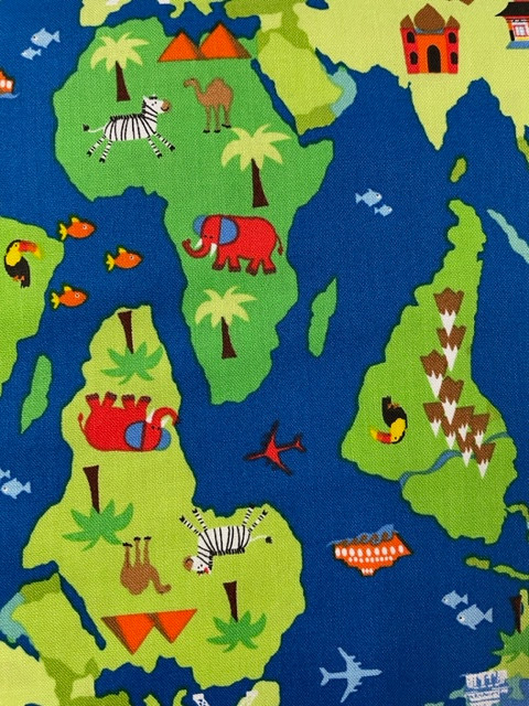 Cotton Fabrics Globe with Animals (Closeout Item) - Graham Fabrics and ...