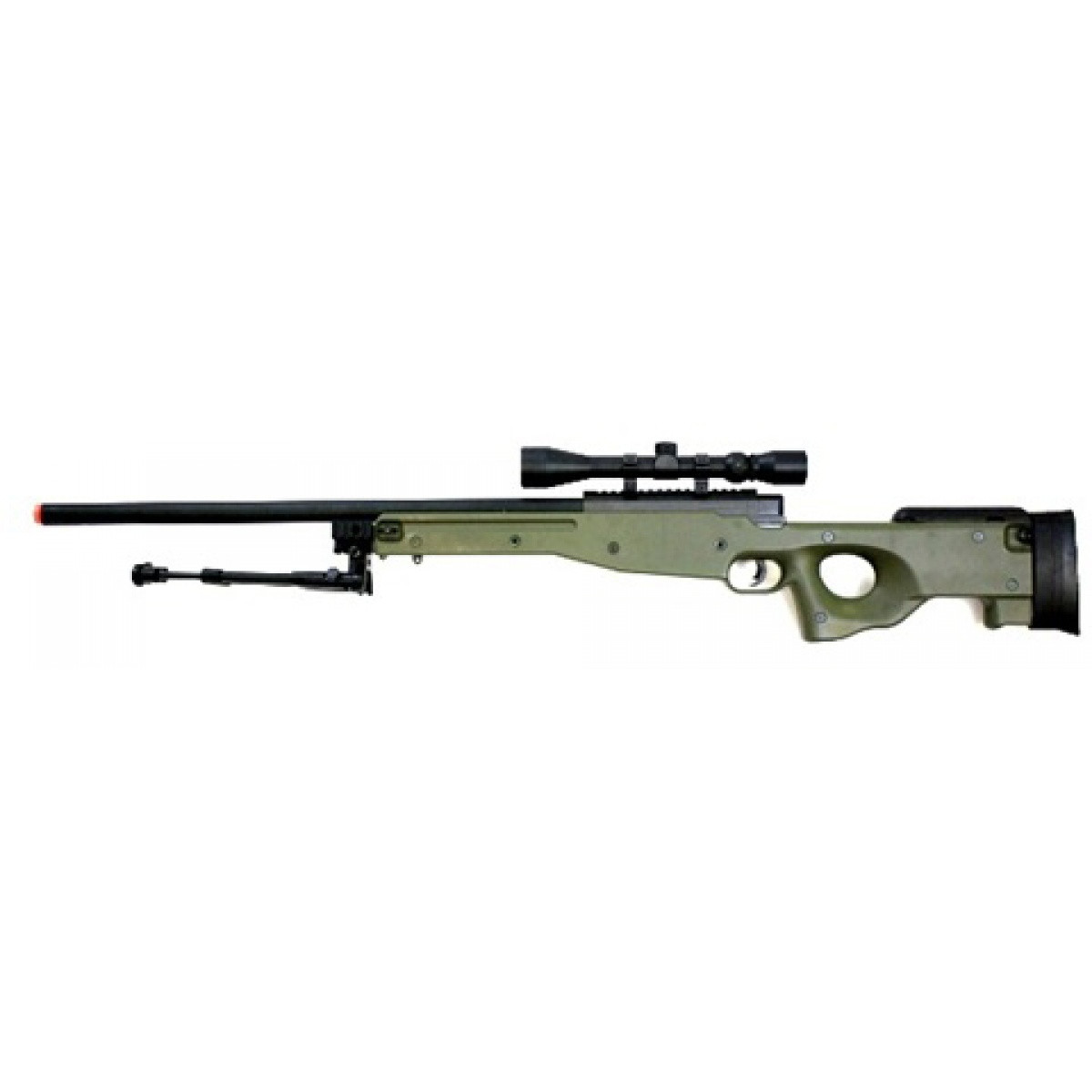 WELL MB01GAB L96 AWP BOLT ACTION RIFLE w/BIPOD & SCOPE(COLOR: OD GREEN ...