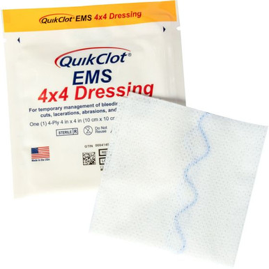 QUIKCLOT EMS 4 x 4 Hemostatic Gauze | Fast & Effective Bleeding Control ...