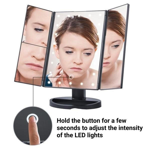 Folding Mirror with LED Lights