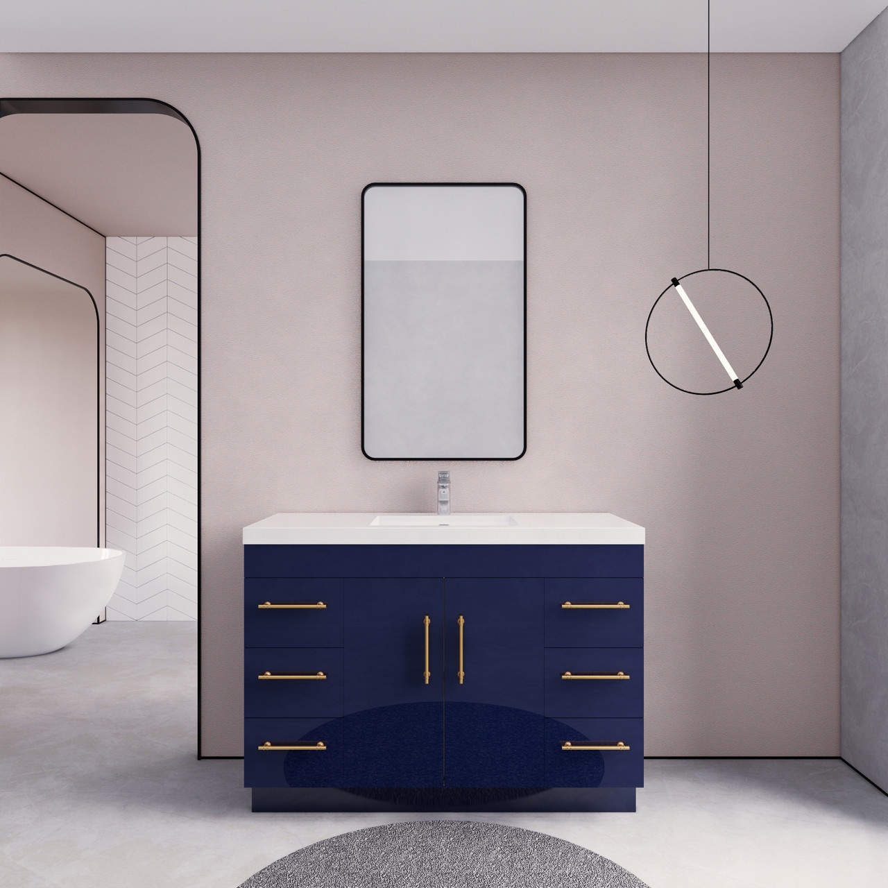 Elsa 48 inch Freestanding Modern Bathroom Vanity - LOS ANGELES VANITIES