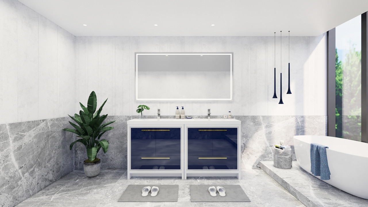 MOD 72" Modern Bathroom Vanity With Acrylic Sink - LOS ANGELES VANITIES