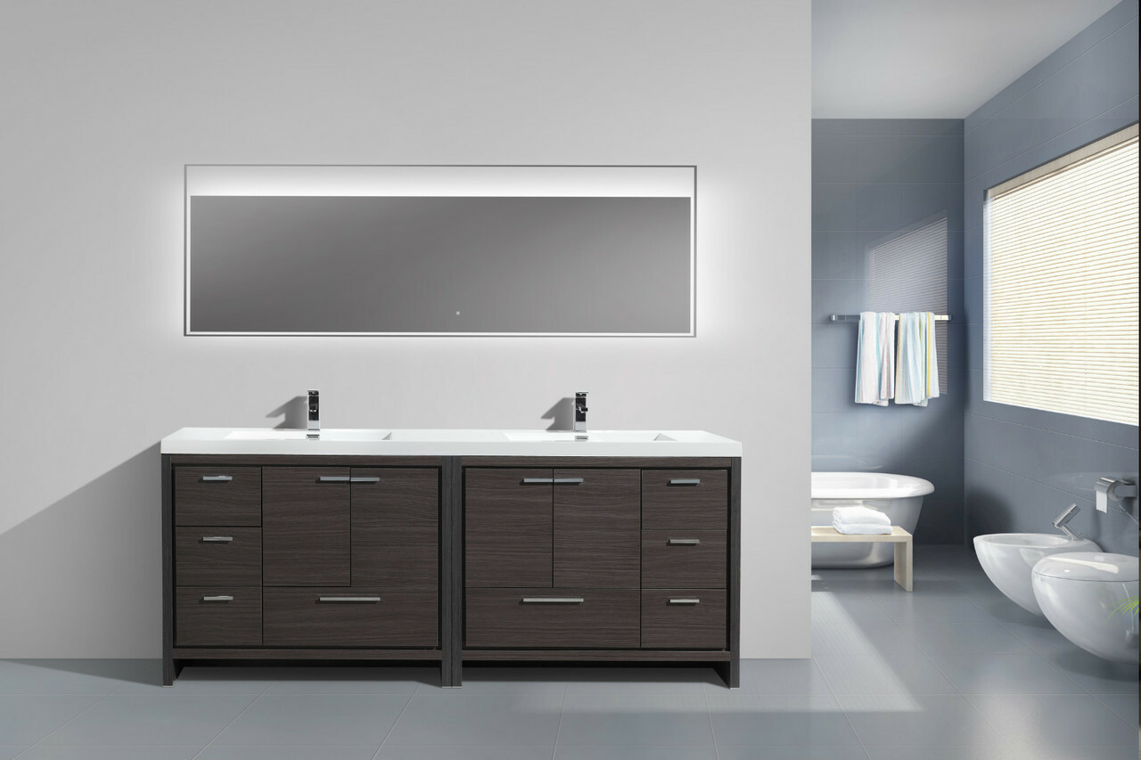 MOD 84" Modern Bathroom Vanity With Acrylic Sink - LOS ANGELES VANITIES