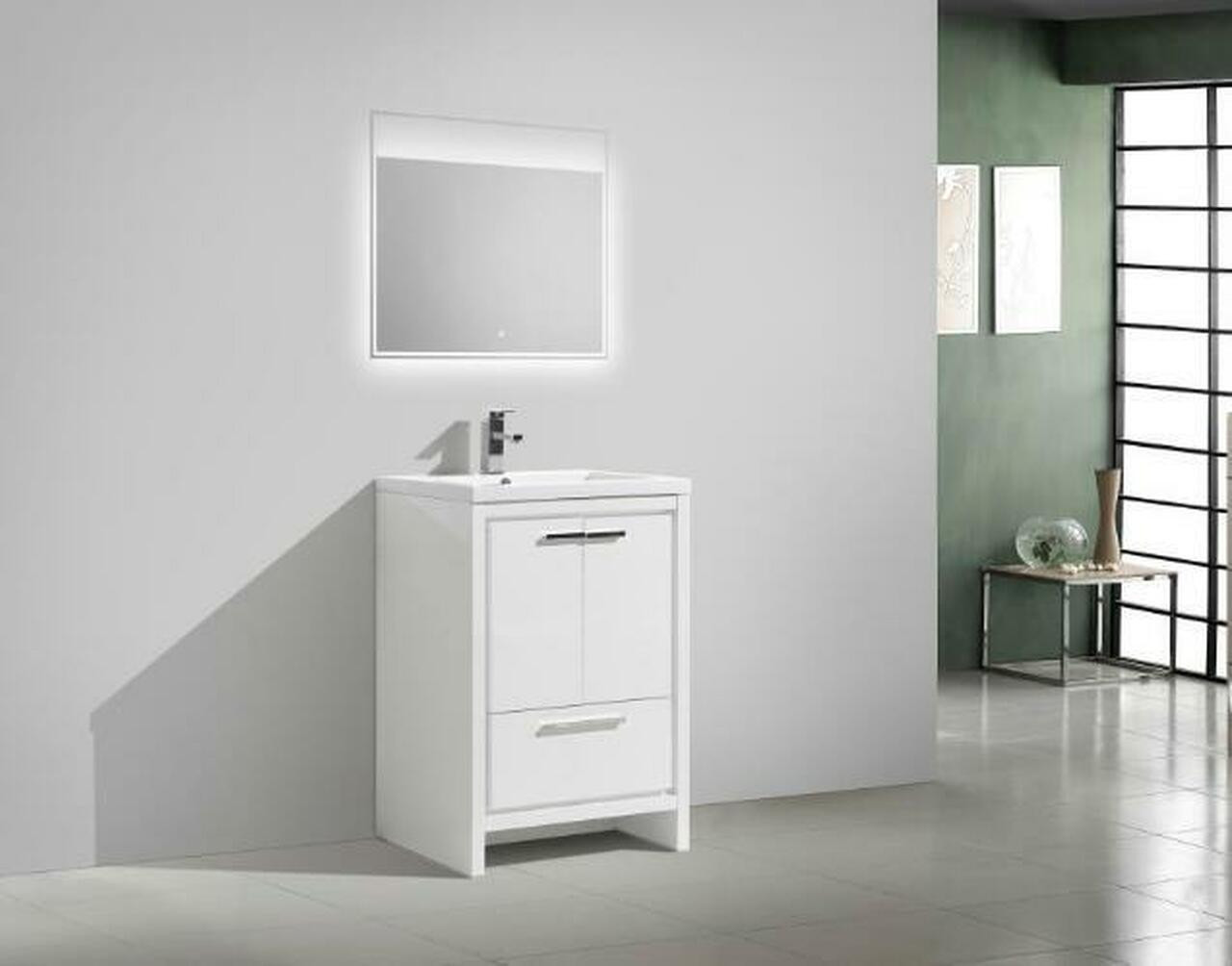 MOD 24″ Modern Bathroom Vanity With Acrylic Sink - LOS ANGELES VANITIES