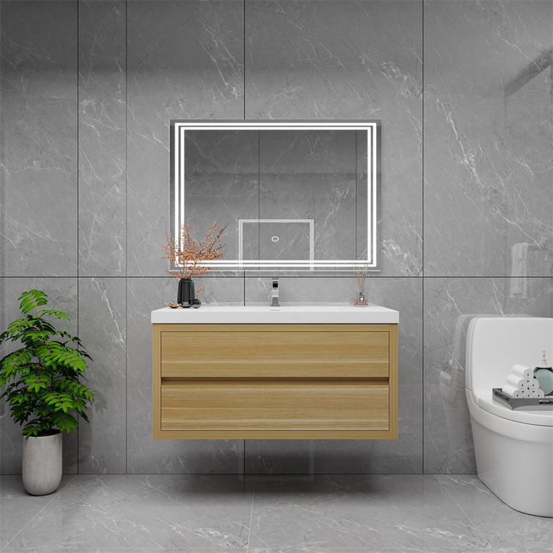 Louis 42" Floating Modern Bathroom Vanity - LOS ANGELES VANITIES