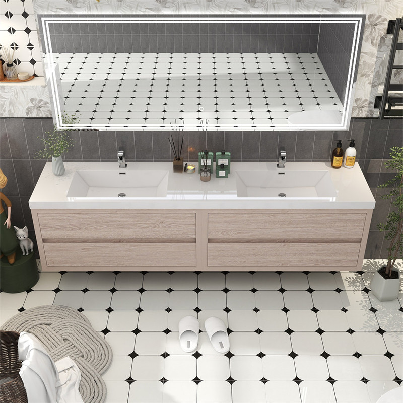 Louis 84" Floating Modern Bathroom Vanity - LOS ANGELES VANITIES